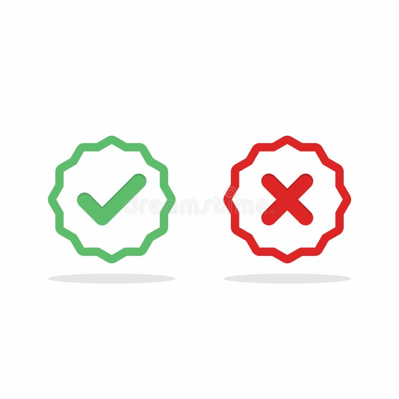 Check and Wrong Marks, Tick and Cross Marks, Accepted/Rejected ...