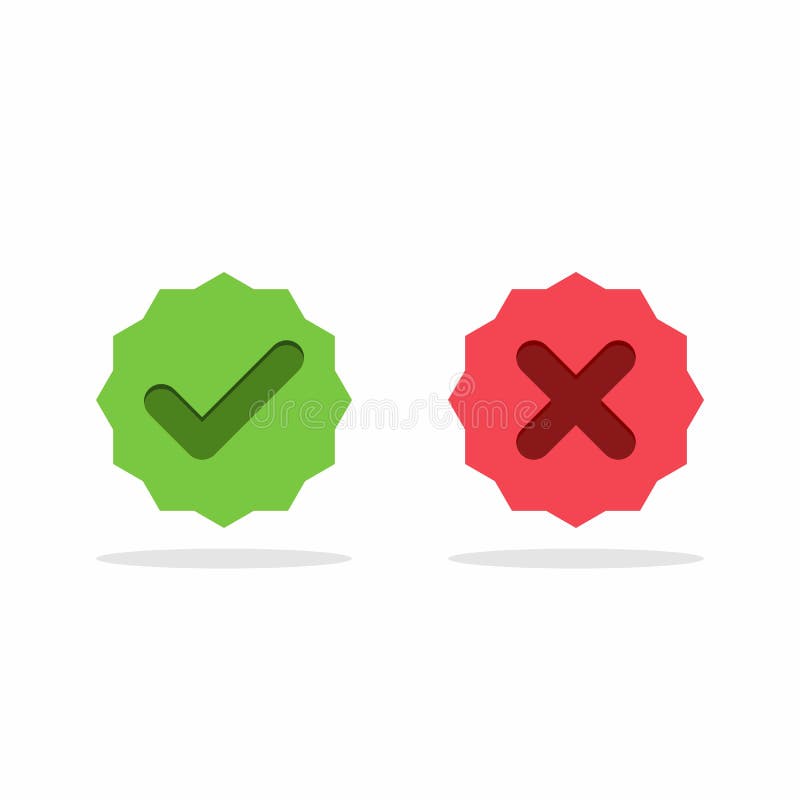 Check and Wrong Marks, Tick and Cross Marks, Accepted/Rejected ...