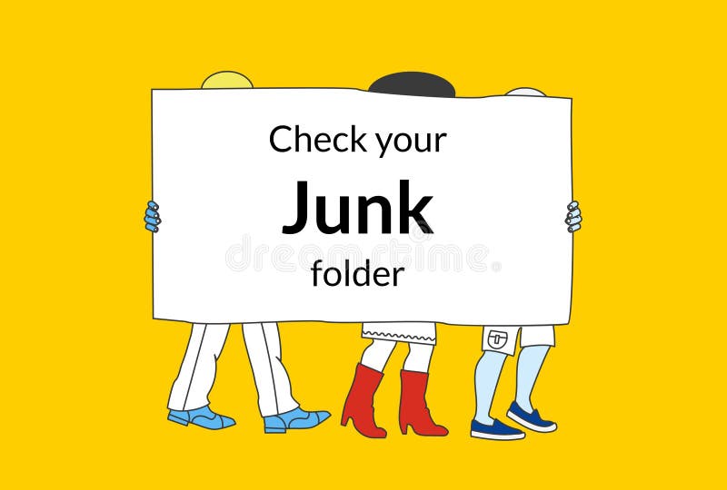 Check Your Junk Folder on a Poster on Yellow Background Stock ...