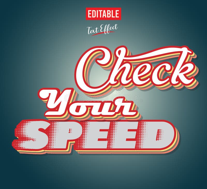Check Your Speed Typography Text Effect, Alphabet, Poster Design Stock ...