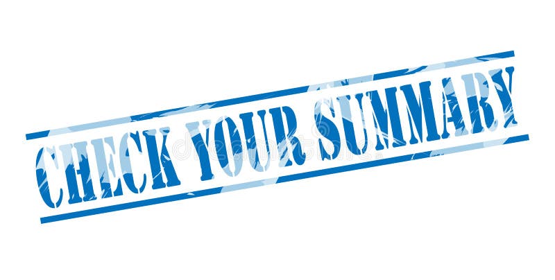 Check Your Summary Blue Stamp Stock Illustration - Illustration of ...