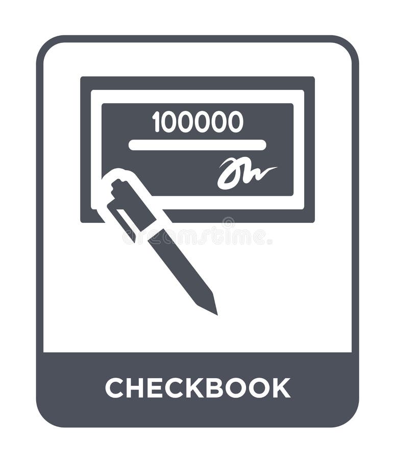 Checkbook Icon in Trendy Design Style. Checkbook Icon Isolated on White ...