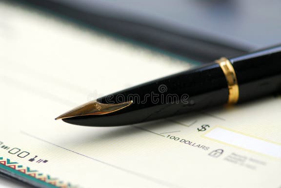 Checkbook pen stock photo. Image of banking, funds, chequebook - 1148284