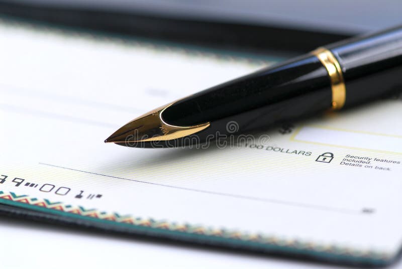 Checkbook pen stock photo. Image of data, fund, billing - 1170038