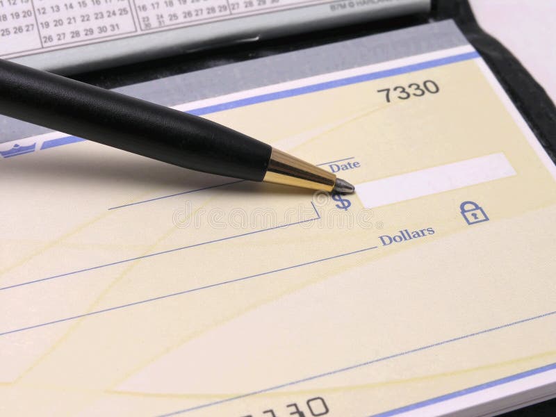 Checkbook with pen 2 stock image. Image of amount, chequebook - 1809829
