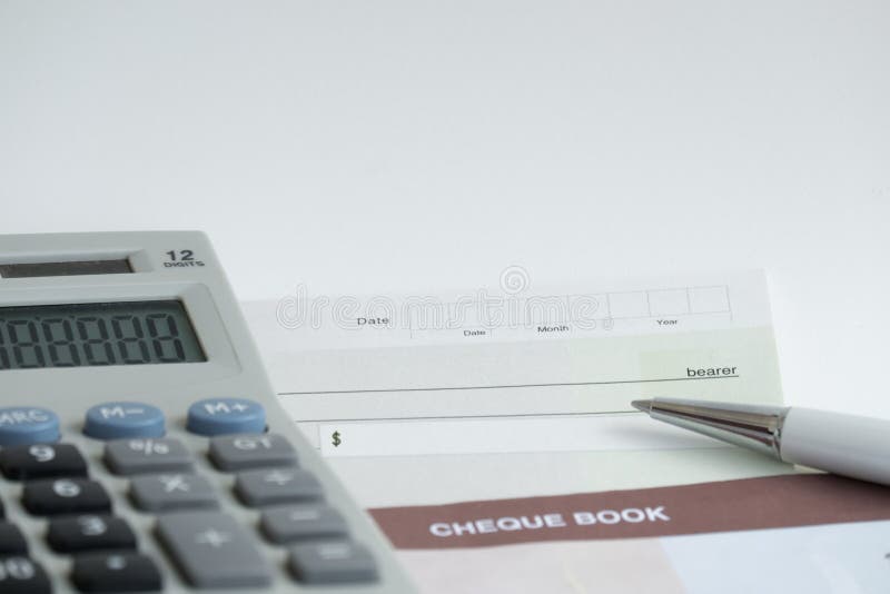 Checkbook,calculator and Pen Stock Photo - Image of accounting, numbers ...