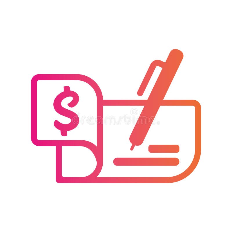 Checkbook with Pen Finance Icon Vector Stock Vector - Illustration of ...