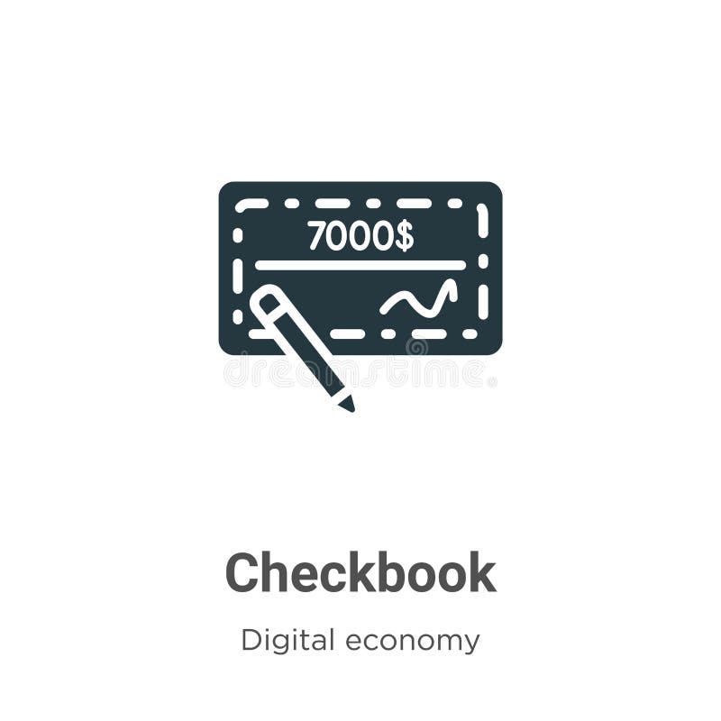 Checkbook and Pen Vector Icon Symbol Isolated on White Background Stock ...