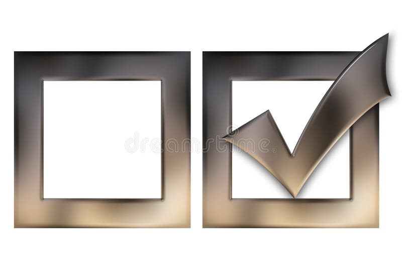 Checkbox gold stock illustration. Illustration of mark - 2197276