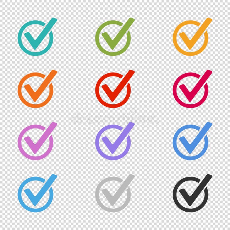 Checkbox Button Set - Colorful Vector Illustrations - Isolated on ...
