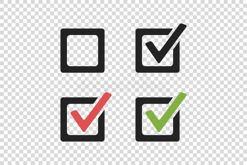 Check Box Button - Check Mark Sign - Colorful Vector Icons - Isolated ...