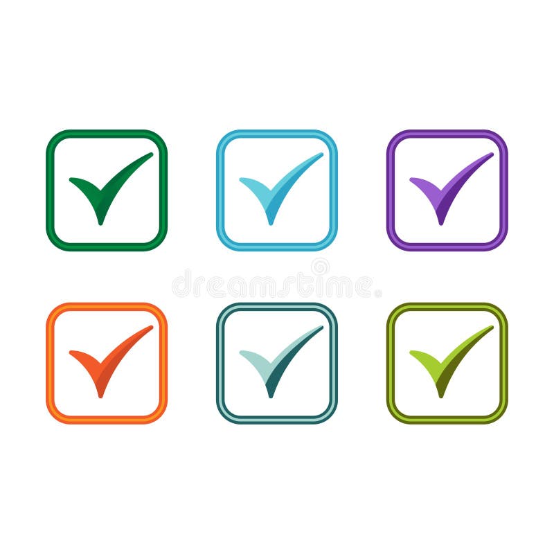Checkbox with Check Mark Icon Color on a White Background Stock Vector ...
