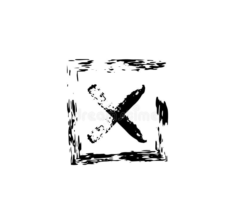 Checkbox. Check Signs V X. Chalk and Brush Checkmarks Set Stock Vector ...