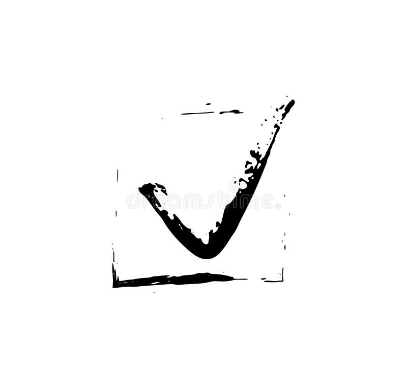 Checkbox. Check Signs V X. Chalk and Brush Checkmarks Set Stock Vector ...