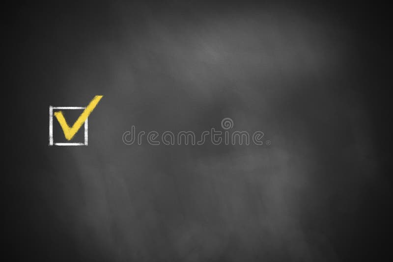 Aangevinkte Checkbox Op Een Zwart Schoolbord Stock Afbeelding - Image ...