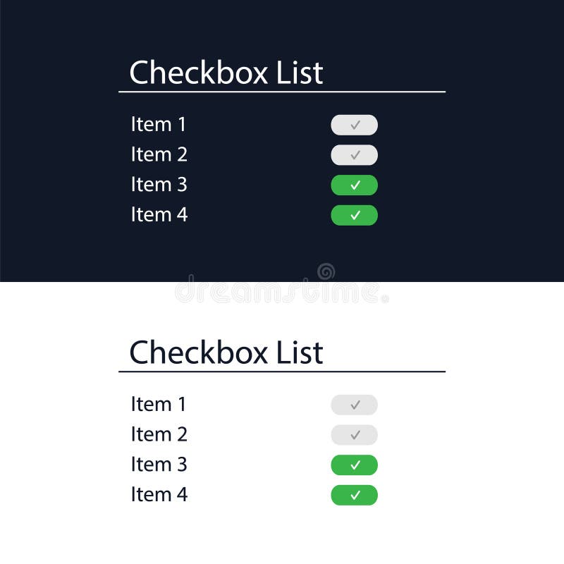 A Checkbox Form for the Website. User Interface for the Website and ...
