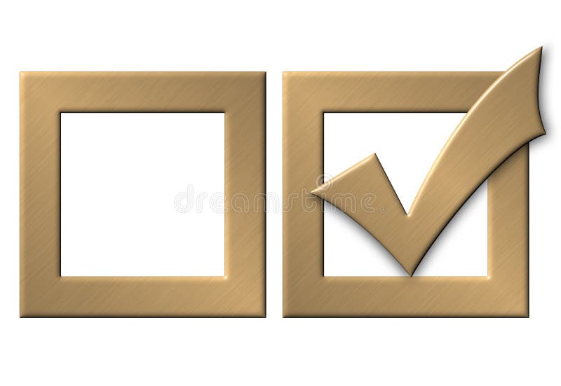 Checkbox gold stock illustration. Illustration of mark - 2197276