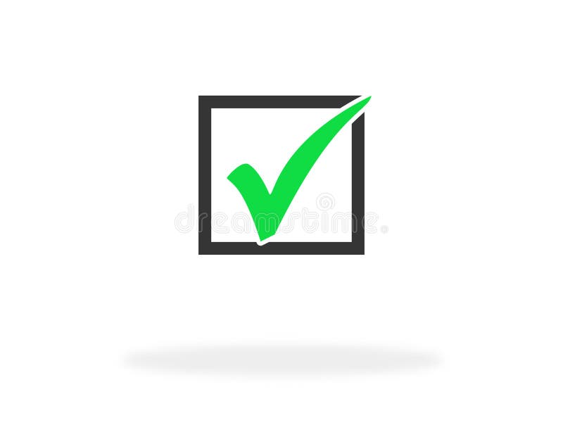 Checkbox with Green Check Mark - Symbol with Shadow Stock Illustration ...