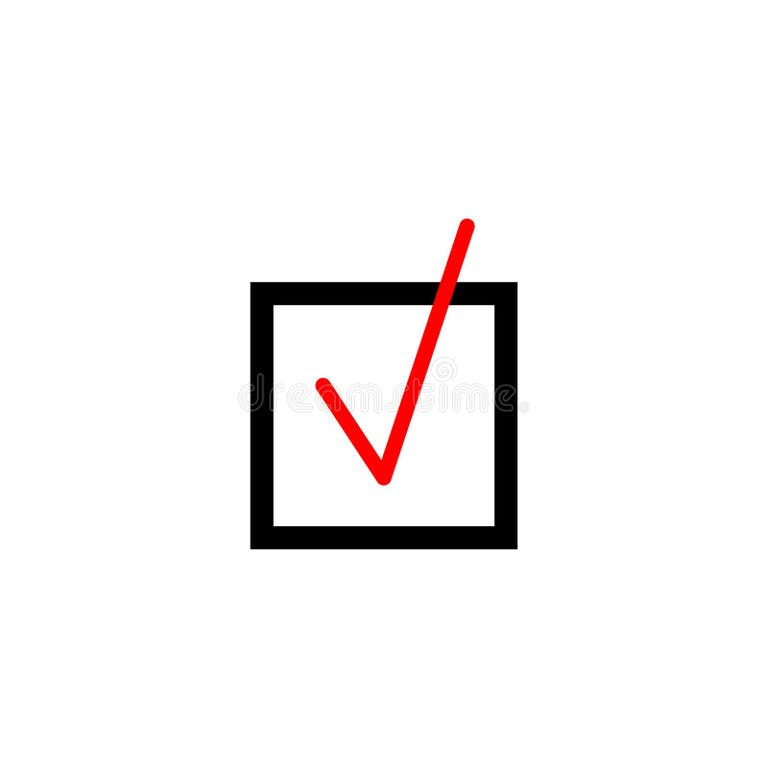Checkbox Icon Mark. Approval Check Symbol. Red Tick Illustration ...