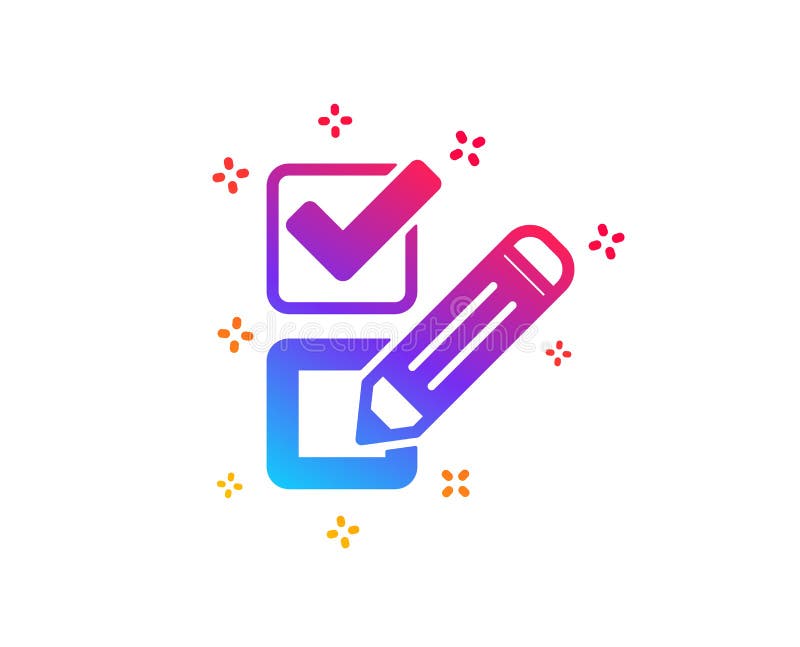Checkbox Icon. Survey Choice Sign. Vector Stock Vector - Illustration of pencil, review: 135224791