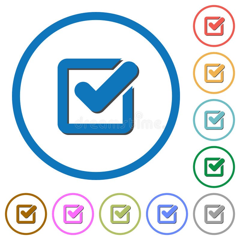 Checkbox Icons with Shadows and Outlines Stock Vector - Illustration of ...