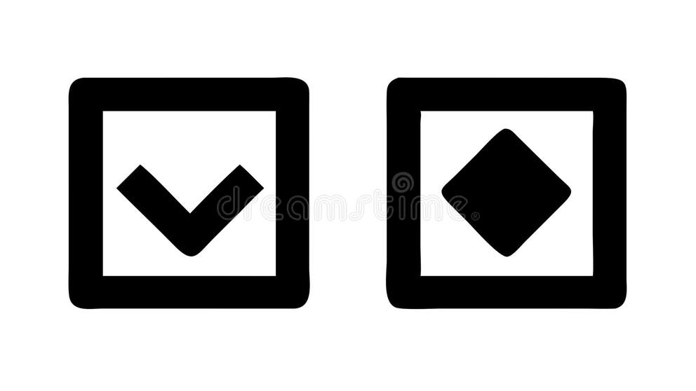 Checkbox Icons Ticked and Dotted Selection UI Set, Vector Design ...