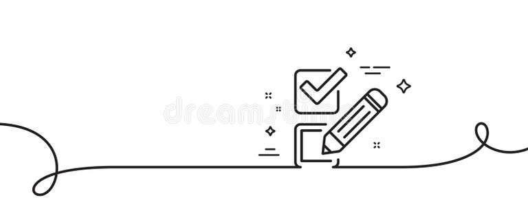Checkbox Line Icon. Survey Choice Sign. Continuous Line with Curl. Vector Stock Illustration ...