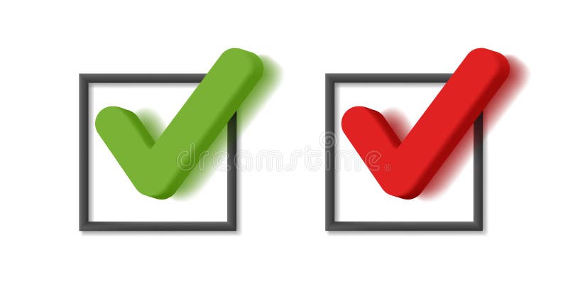 Checkbox Linear Square with 3d Volume Check Tick Mark, Interface Icon ...