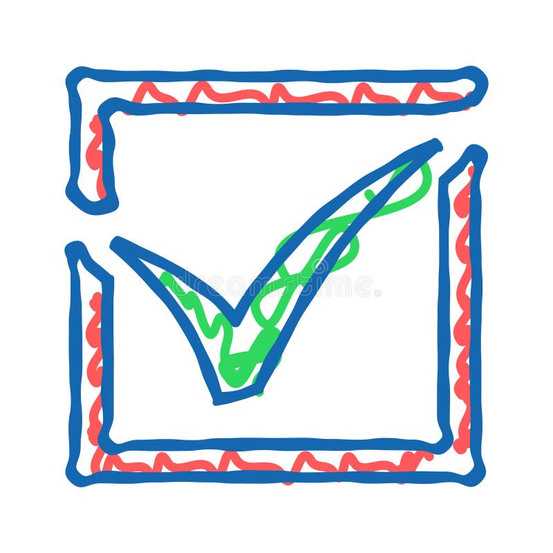 Checkbox Mark Icon Doodle Illustration Stock Illustration ...