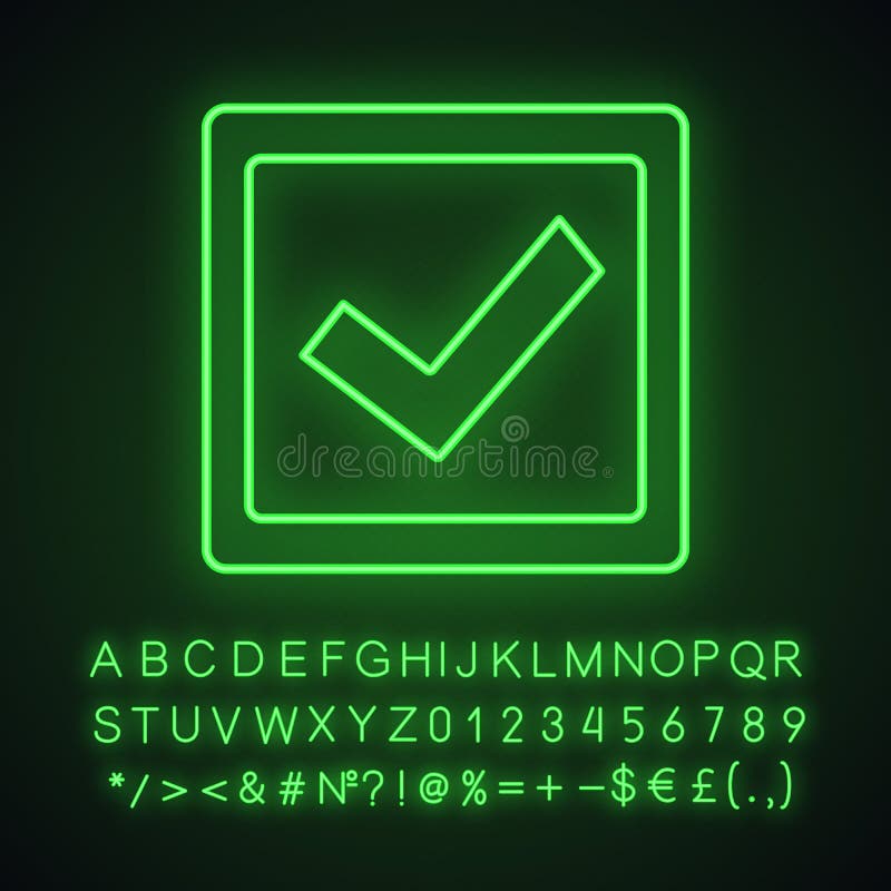 Checkbox neon light icon stock vector. Illustration of laser - 175454635 Checkbox neon light icon stock vector. Illustration of laser - 175454635