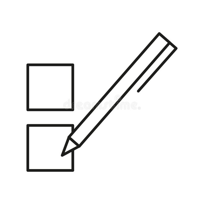 Checkbox with Pen. Survey Form Icon. Test List Vector. Examination ...