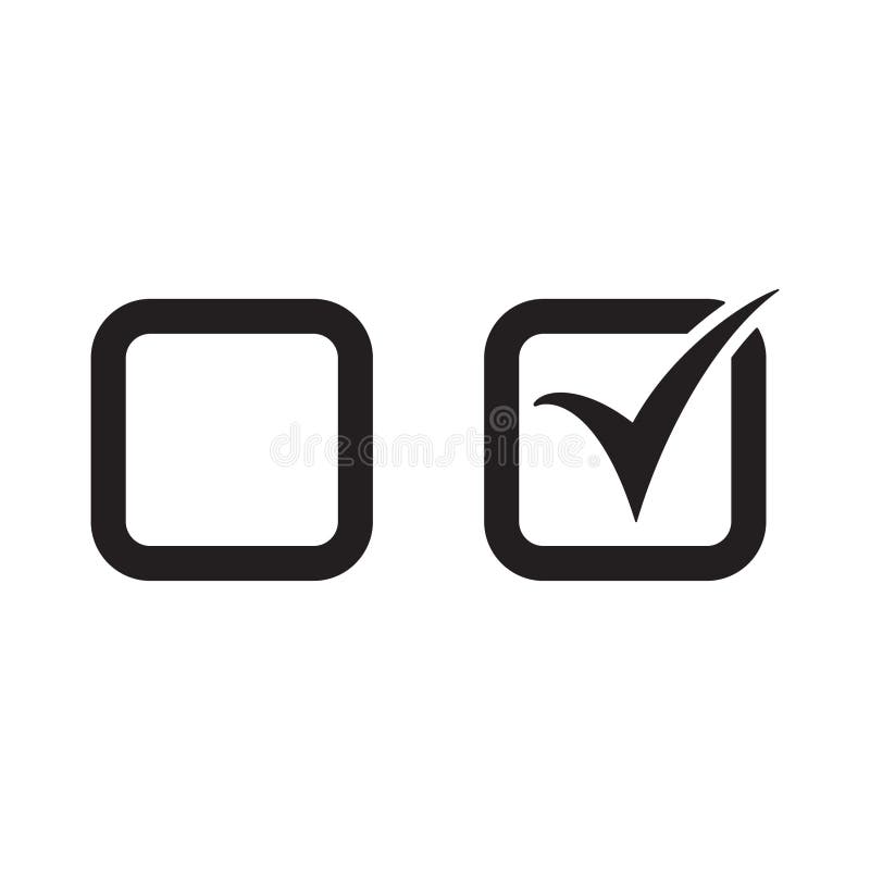 Checkbox Set with Blank and Checked Checkbox Vector Icon. Stock Vector - Illustration of ...
