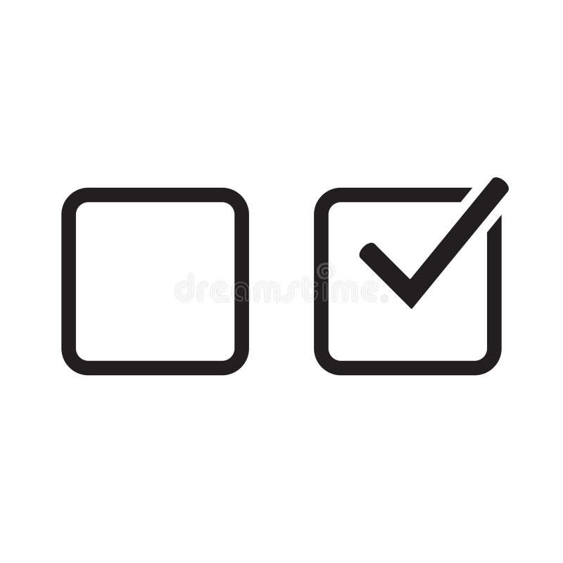 Checked and Blank Uncheck Checkbox. Check Box Set. Vector Icons for App and Website Stock Vector ...