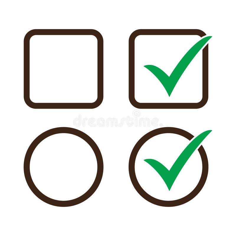 Checkbox Set with Blank and Checked Checkbox Vector Icon. Stock Vector ...