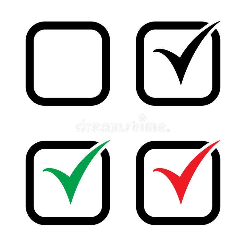 Checkbox Set with Blank and Checked Checkbox Vector Icon. Stock ...