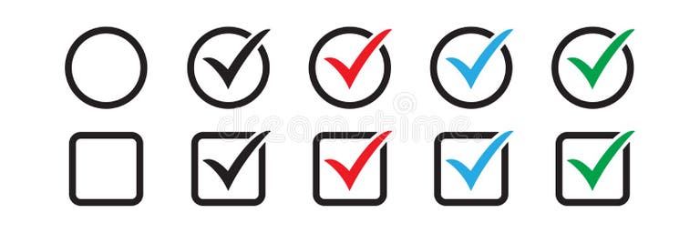 Checkbox Set with Blank and Checked Checkbox Vector Icon. Stock Vector ...