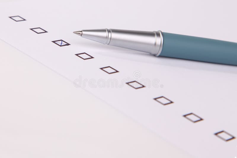 Checkboxes with Ball Pen stock photo. Image of empty - 29063454