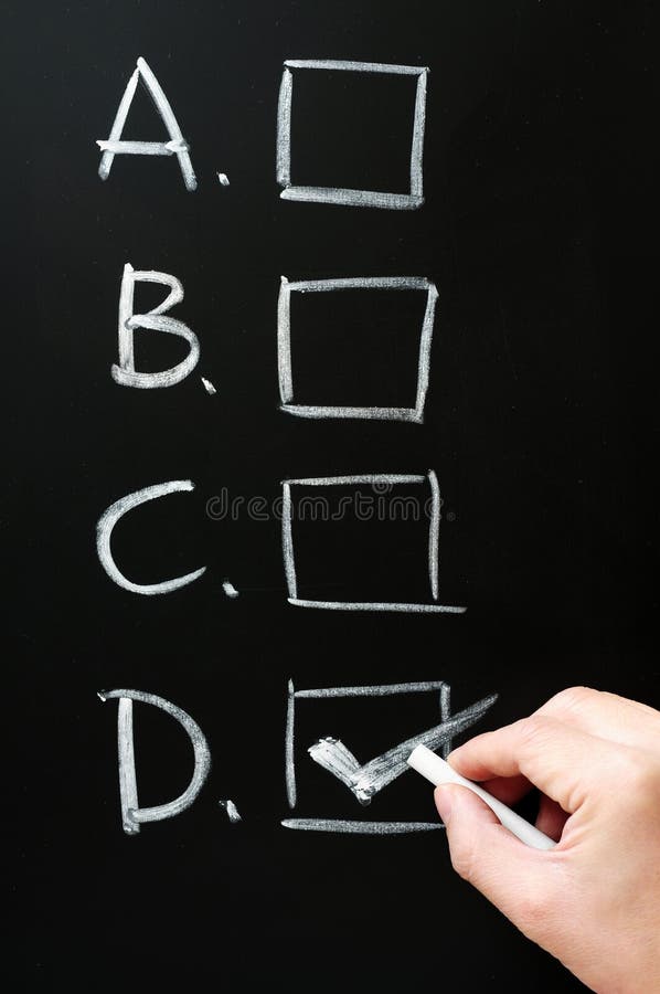 Checkboxes on blackboard stock image. Image of choose - 22607213