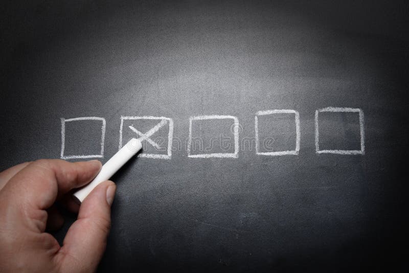 Checkboxes Blackboard -concept Stock Photo - Image of copy, equipment ...