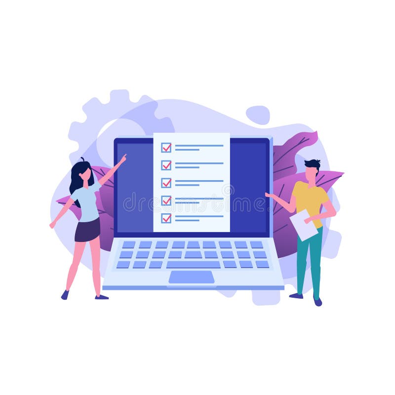 Checkboxes on Computer Screen. Online Exam, Internet Quiz Concept Stock ...