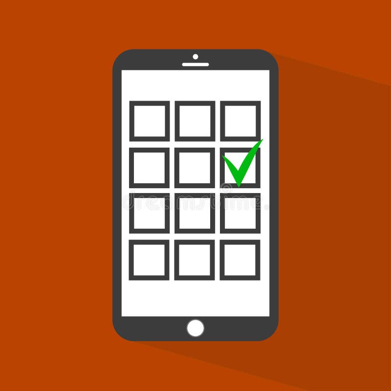 Checkboxes on Smartphone Screen. Stock Vector - Illustration of flat ...