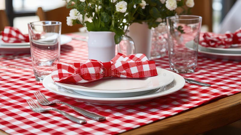 Checke red gingham stock illustration. Illustration of decor - 362118896