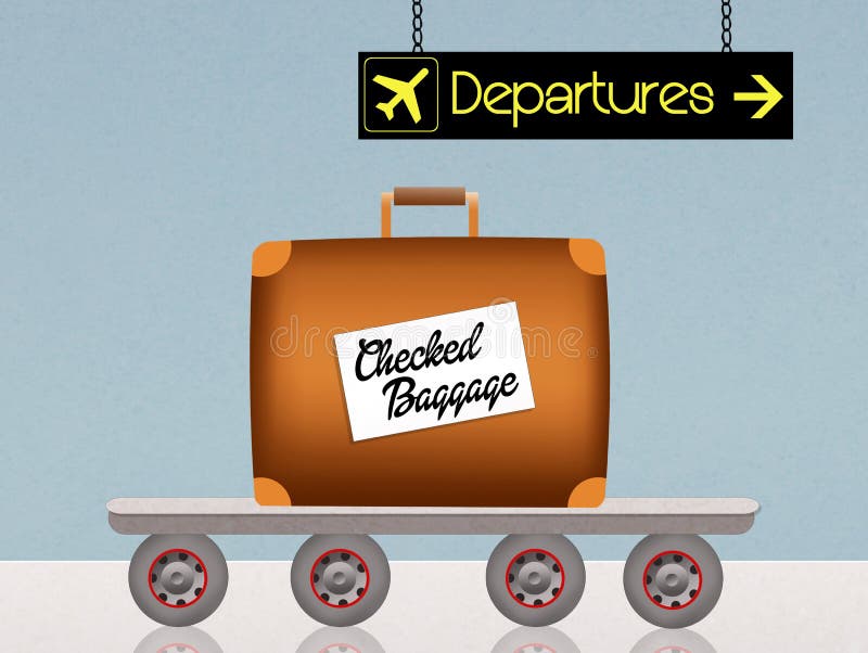Checked baggage stock illustration. Illustration of suitcase - 54255627
