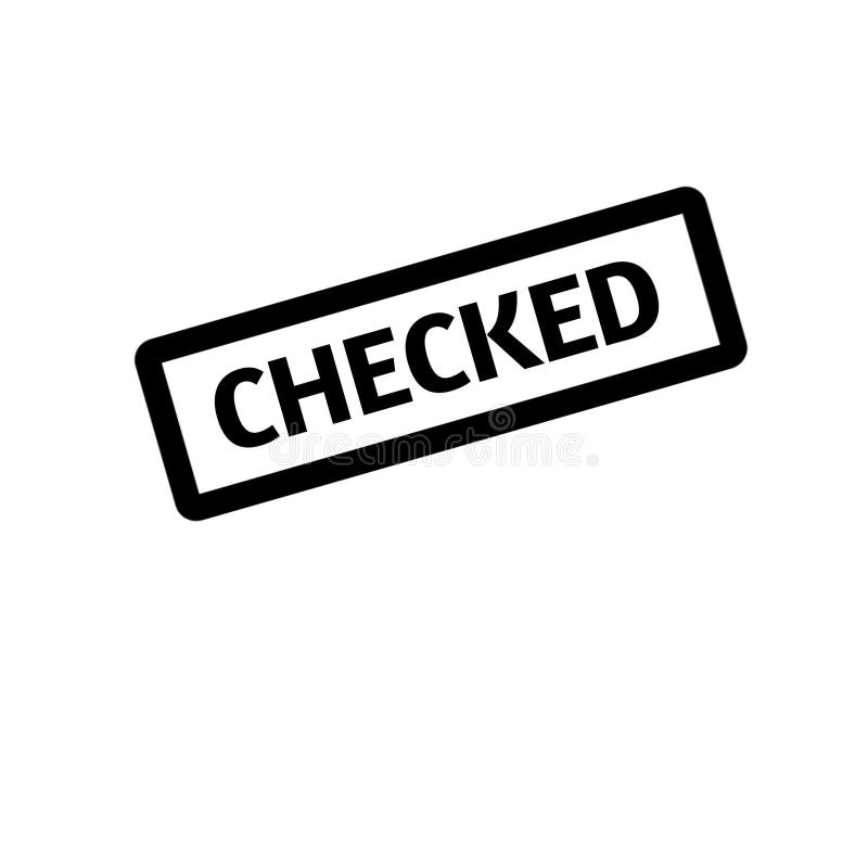Checked black stamp stock illustration. Illustration of text - 283264795