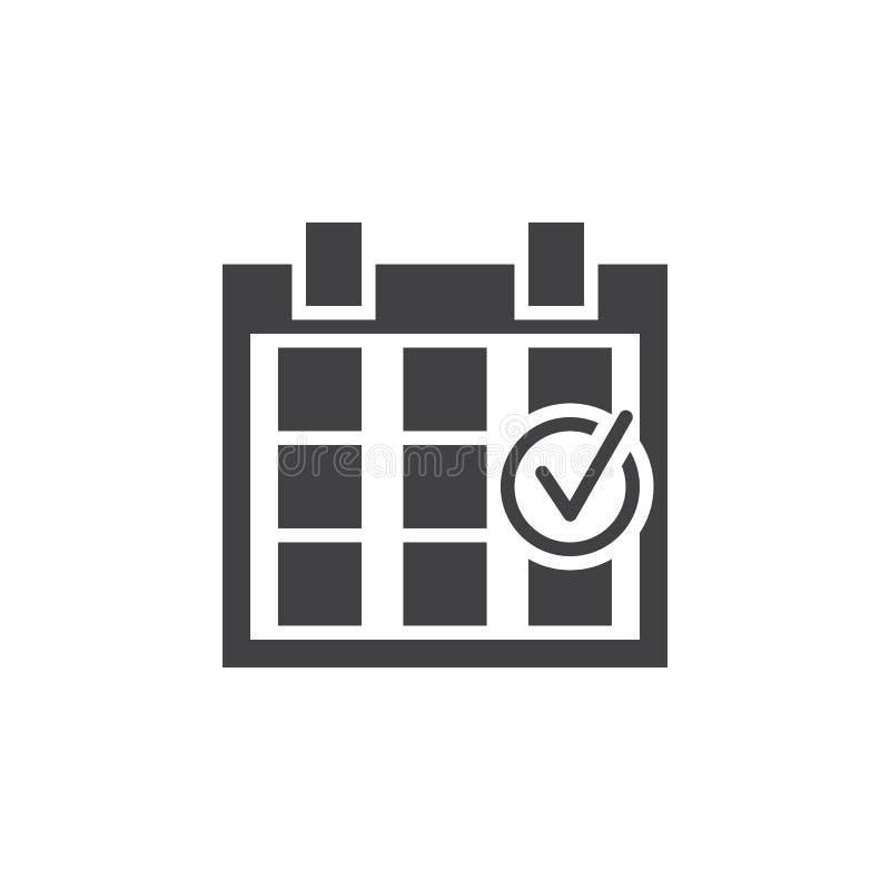 Checked Calendar Icon , Event Solid Logo, Pictogram Isolat Stock ...