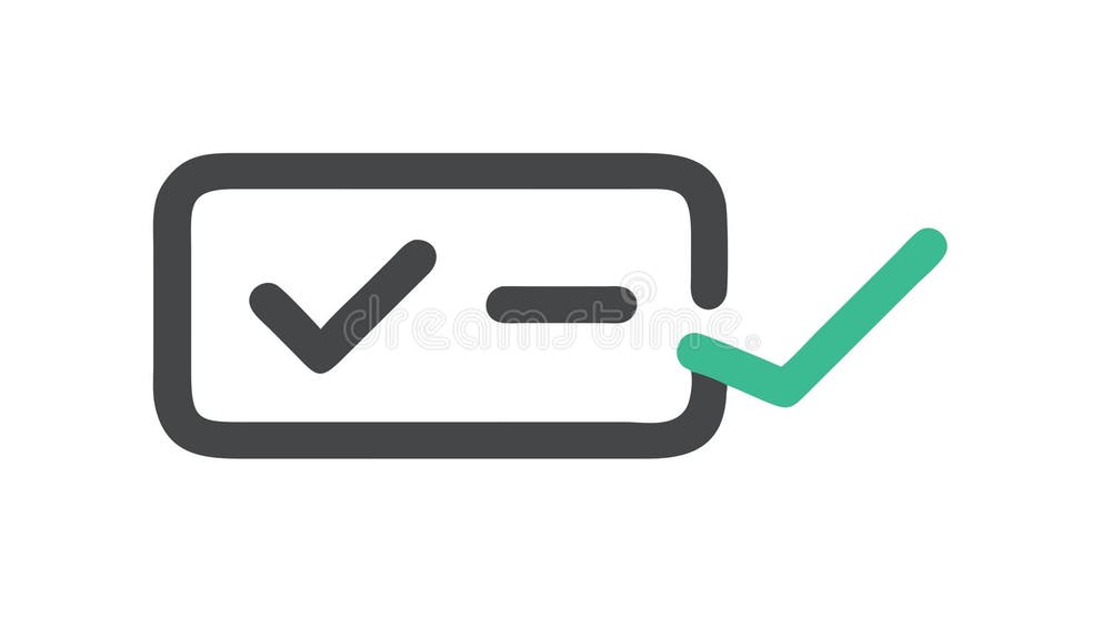Checked Checkbox Outline Vector Icon For Selection Completion Task