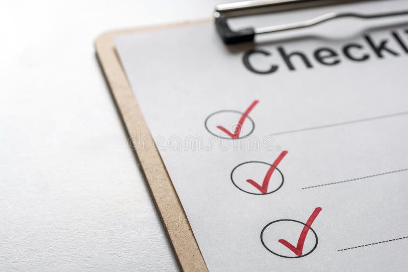 Checklist on clipboard stock image. Image of page, checklist - 111562755