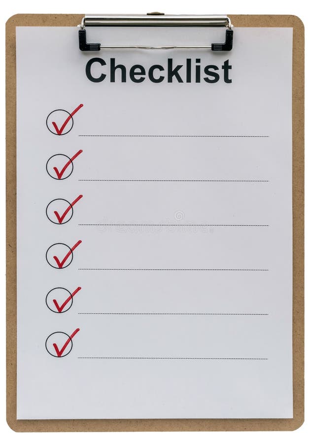 Blank and Checked Checklist Against White Background As Template Stock ...
