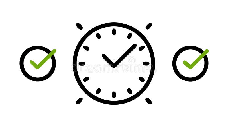 Checked Clock Time Confirmation Scheduled Icon, Vector Design ...