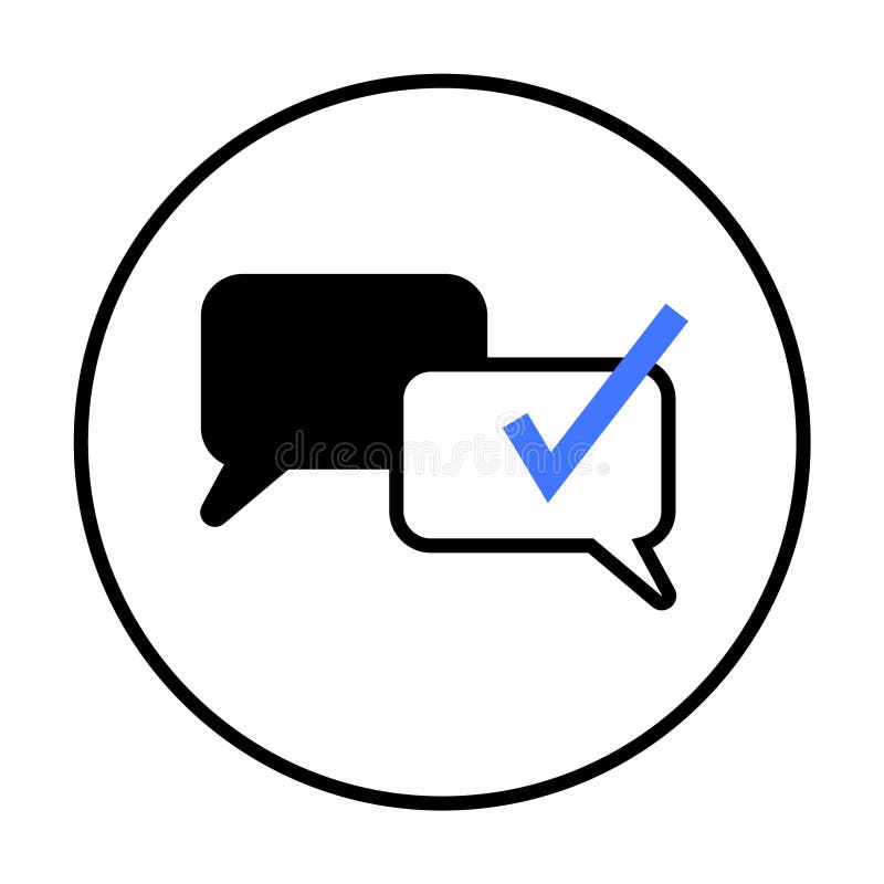 Checked Communication Vector Icon for Messaging Apps and Online ...